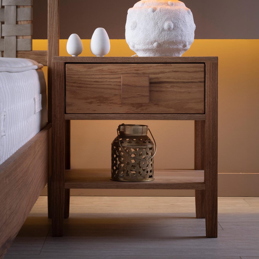 Handmade Solid Oak Nightstand: Scandinavian Minimalist Bedside Table - Etsy