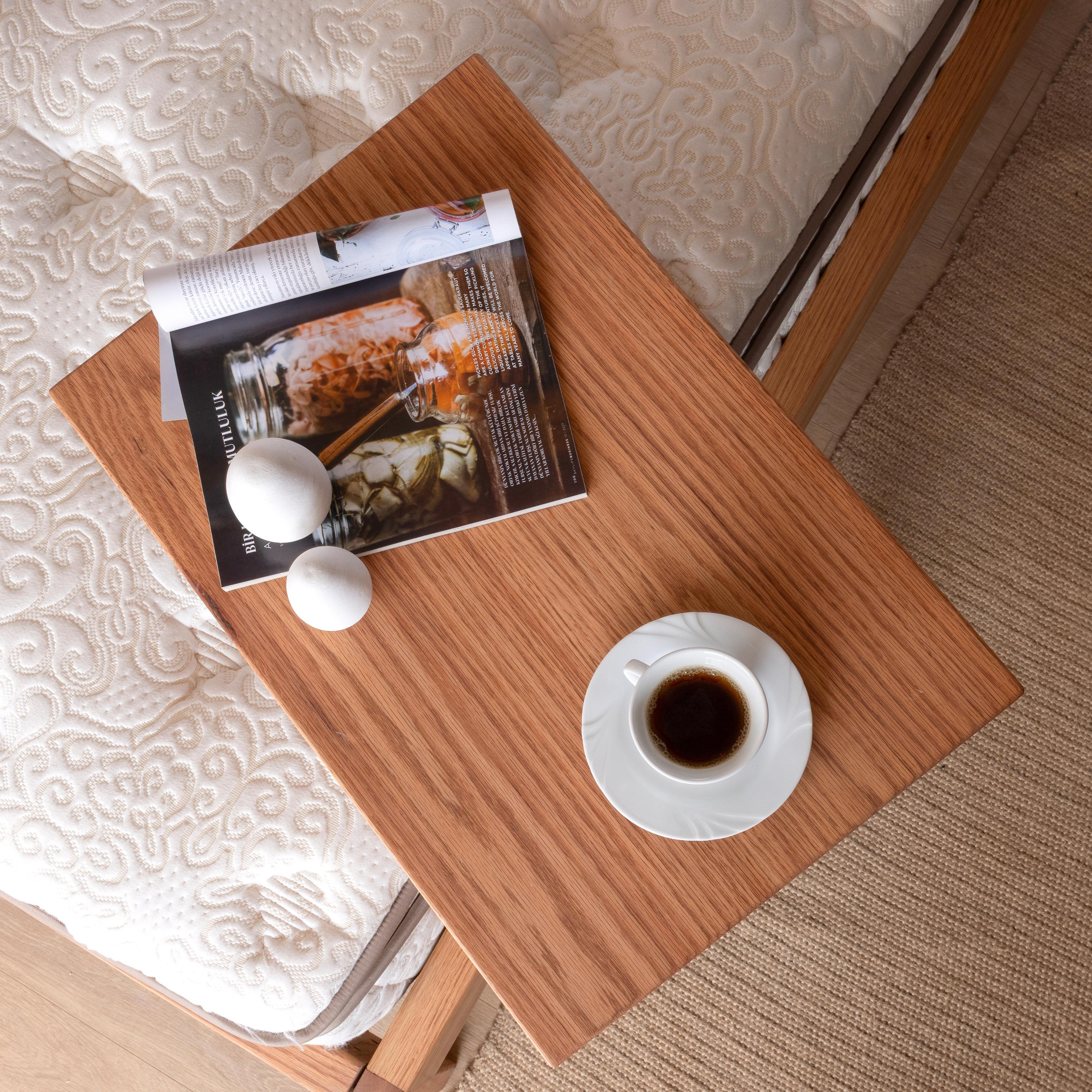 Handmade Solid Oak Bed Tray Table: Scandinavian Overbed Desk - Etsy