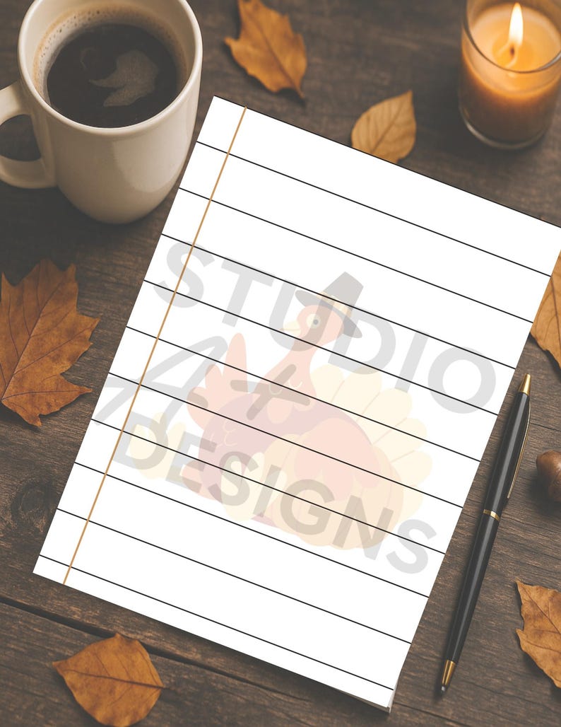Holiday Lined Paper Template | Printable Journal, Letter Pages (digital ...