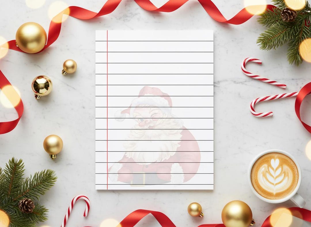 Holiday Lined Paper Template | Printable Journal, Letter Pages (digital ...