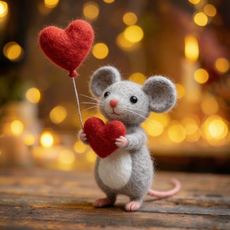 Handmade Needle Felted Romantic Mouse | Miniature Suit Plush ...