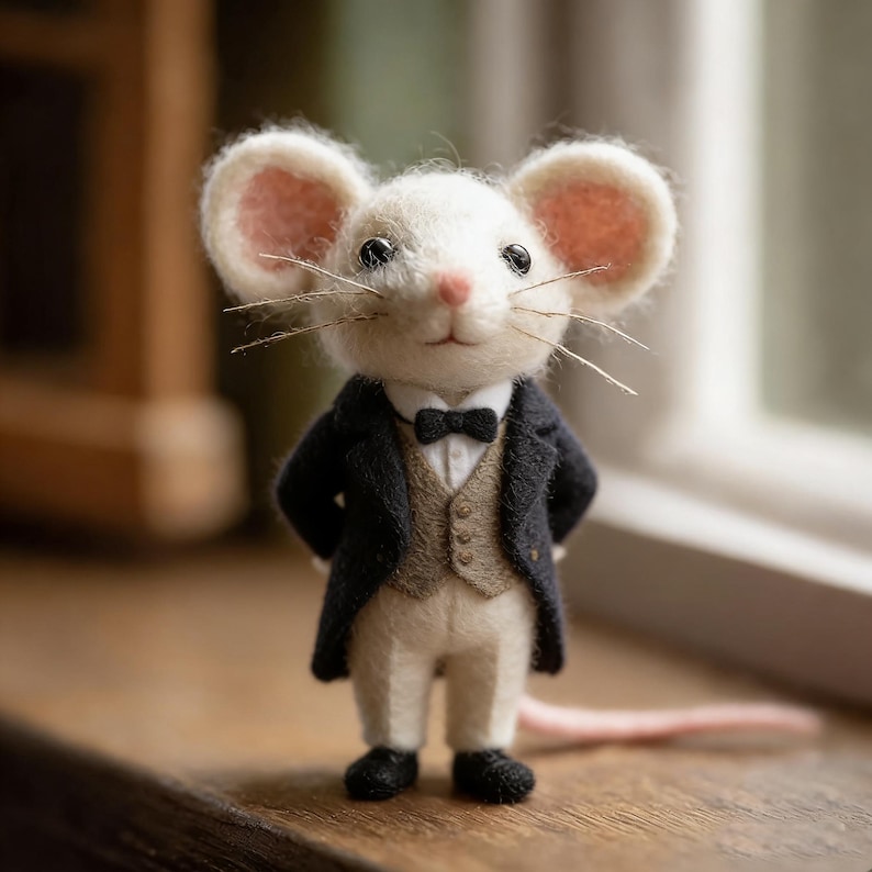 Adorable Felt Mice Figurines – Collectible Animals in Various Outfits ...
