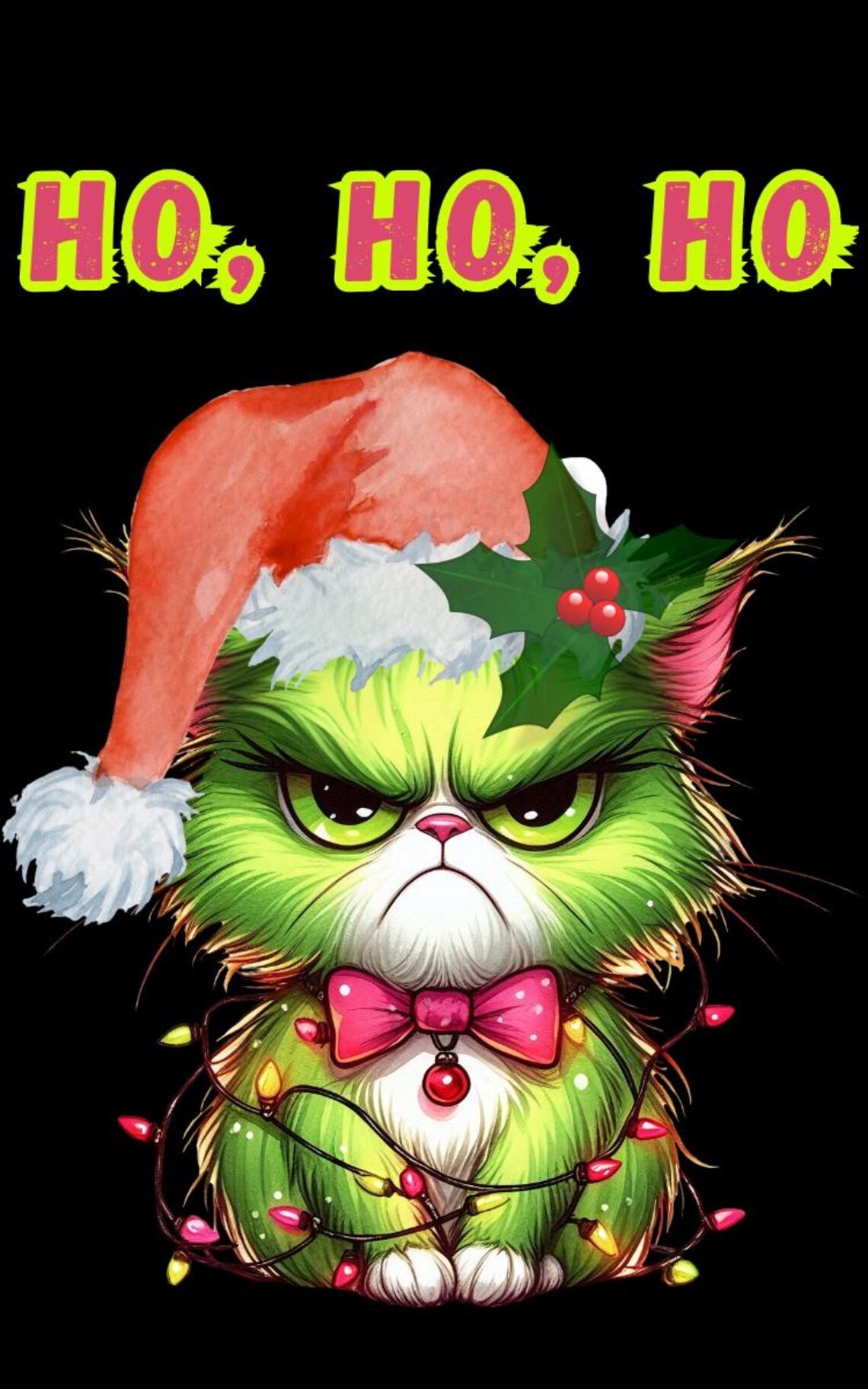 Angry Holiday Cat Design - Etsy