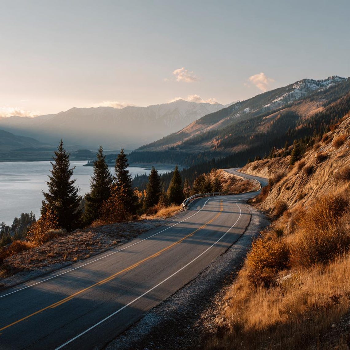 Scenic Mountain Road – Realistic Landscape Print - Etsy