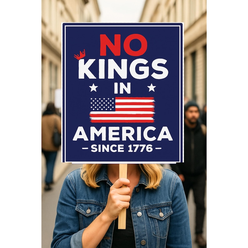 No Kings in America Protest Sign, Anti-trump Resistance, Political ...