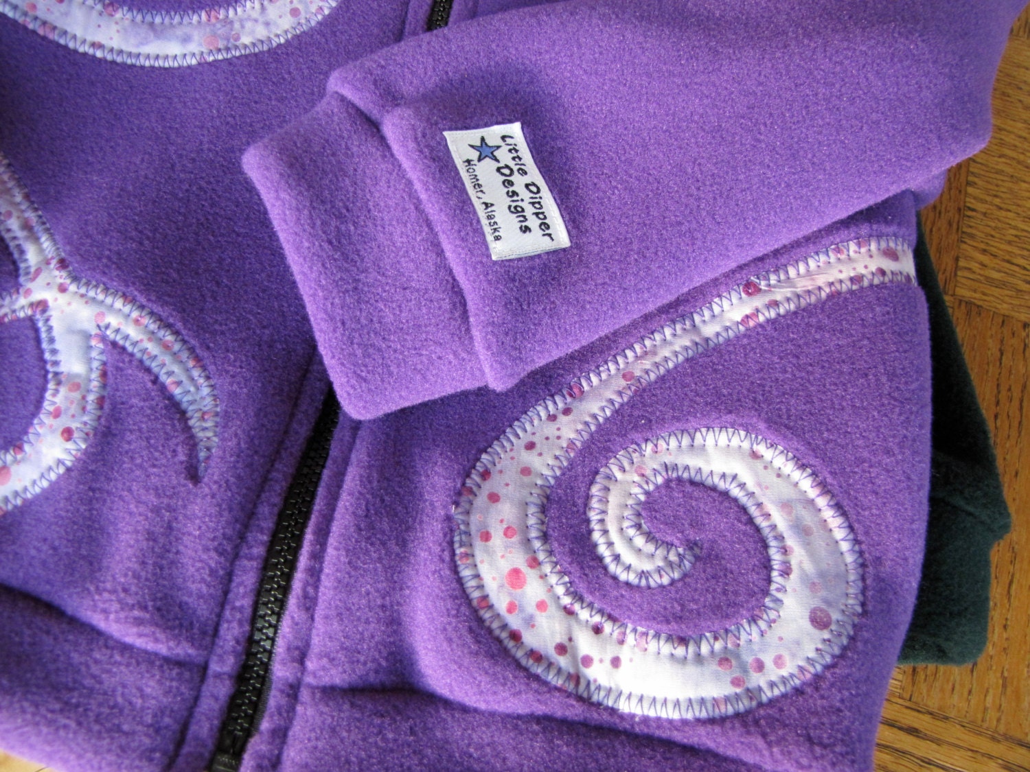 Purple Octopus- Children's Fleece Jacket, Handmade Fleece Jacket for ...