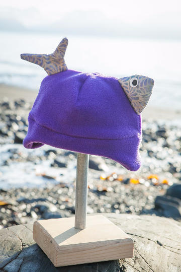 Purple Fish Children's Fleece Hat, Handmade Cute Kids Clothing, Warm ...