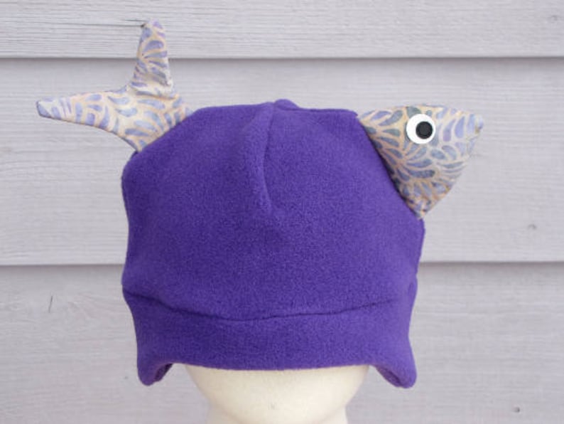 Purple Fish Children's Fleece Hat, Handmade Cute Kids Clothing, Warm ...