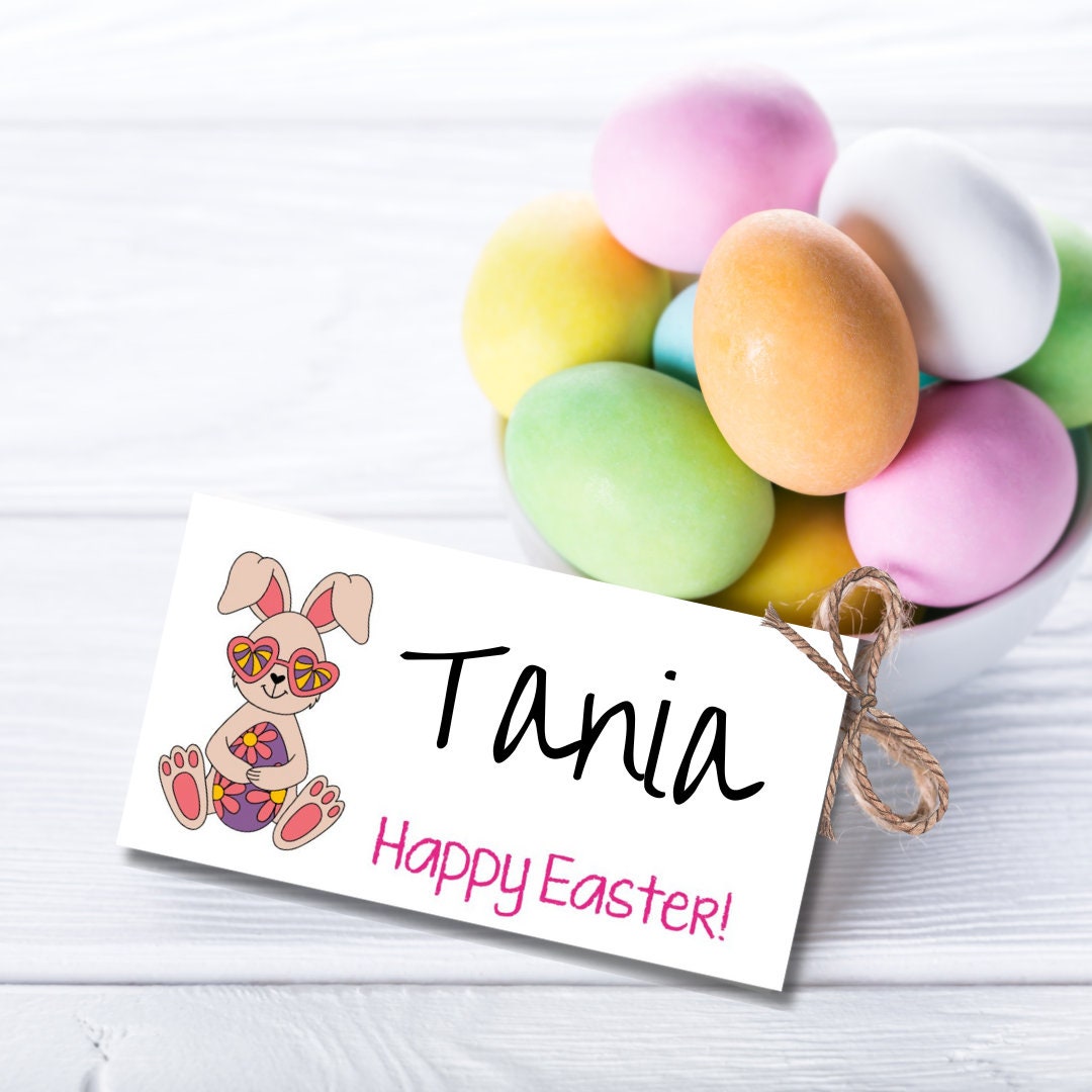 Cool Bunny Easter Place Cards Name Cards Food Tents Easter Dinner Party ...