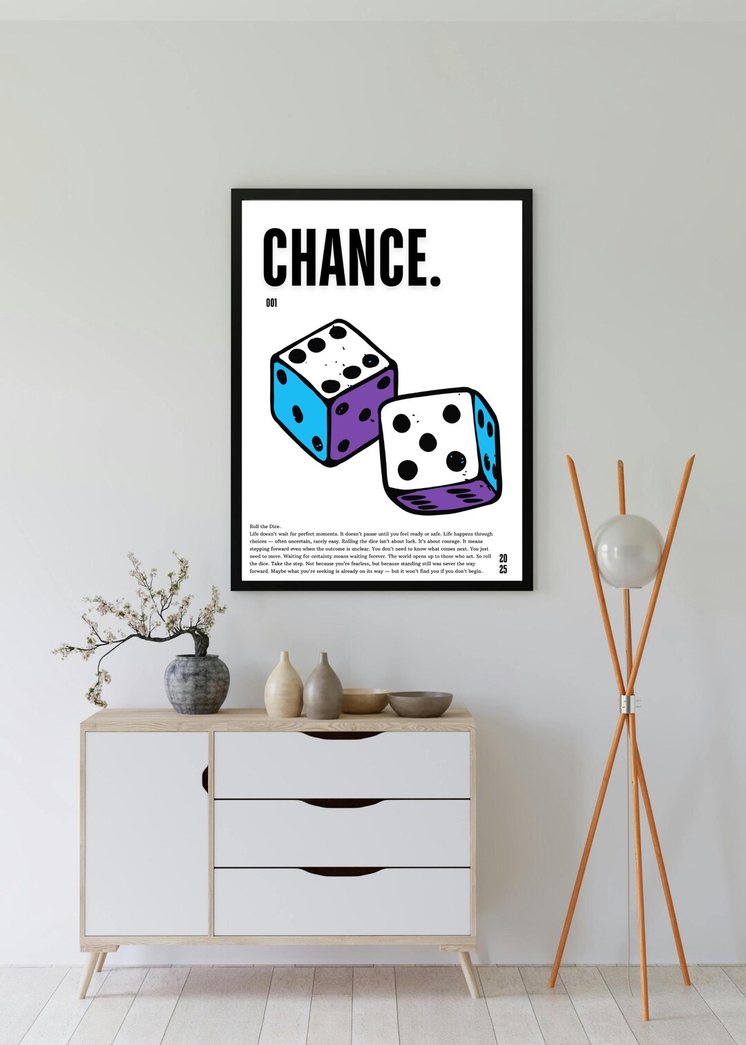 Dice - Chance - Motivational Poster | 50x70cm | Inspiration Wall Art ...