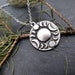 Moon Phase Disc Necklace, Rustic Dark Antique Silver, Unique Moon ...