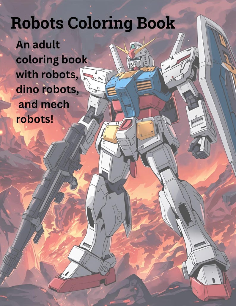Robots Coloring Book | Mech Robots, Dino Robots & Futuristic Designs ...