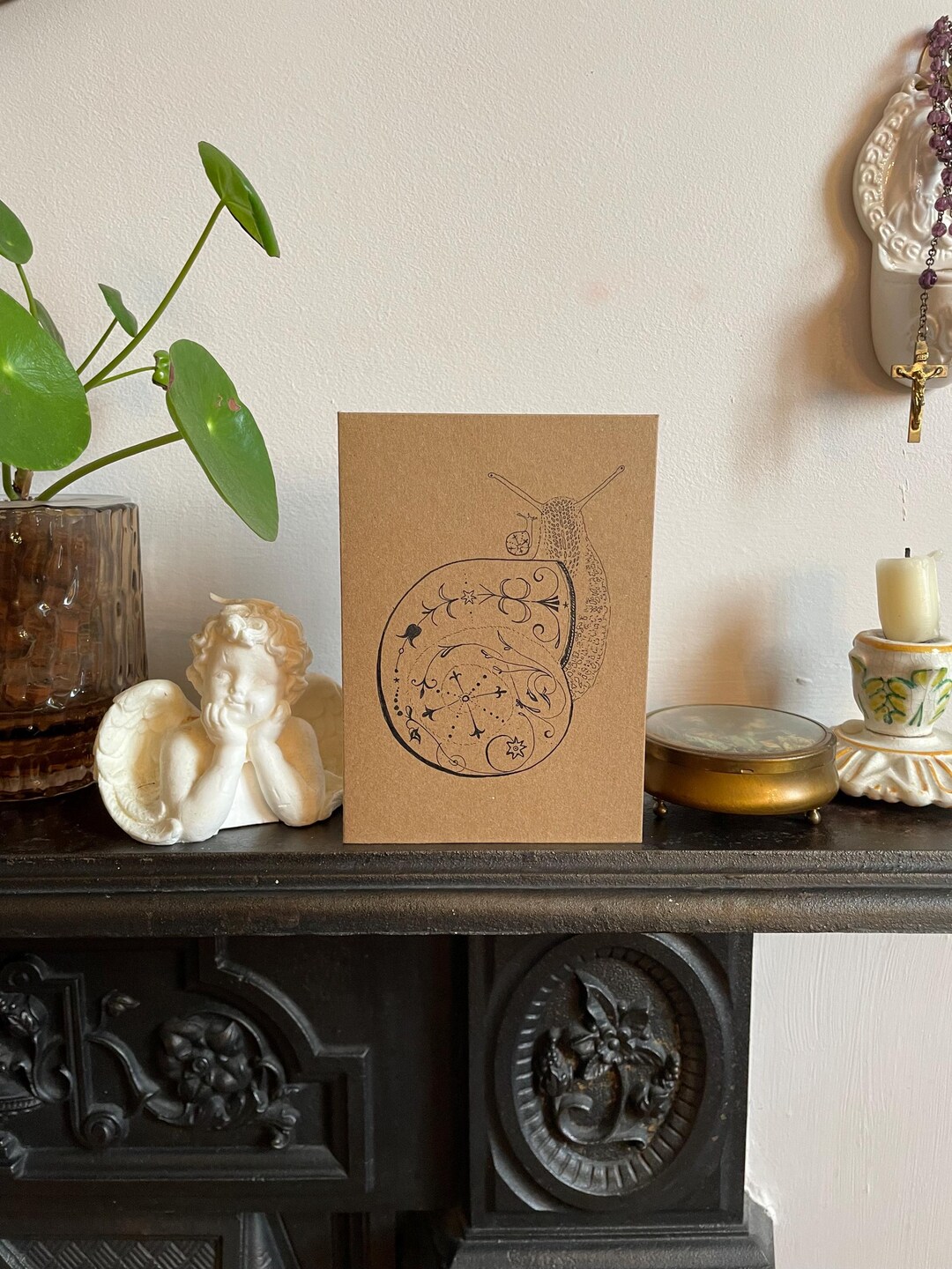 Ornate Baby & Mama Snail Card - Etsy