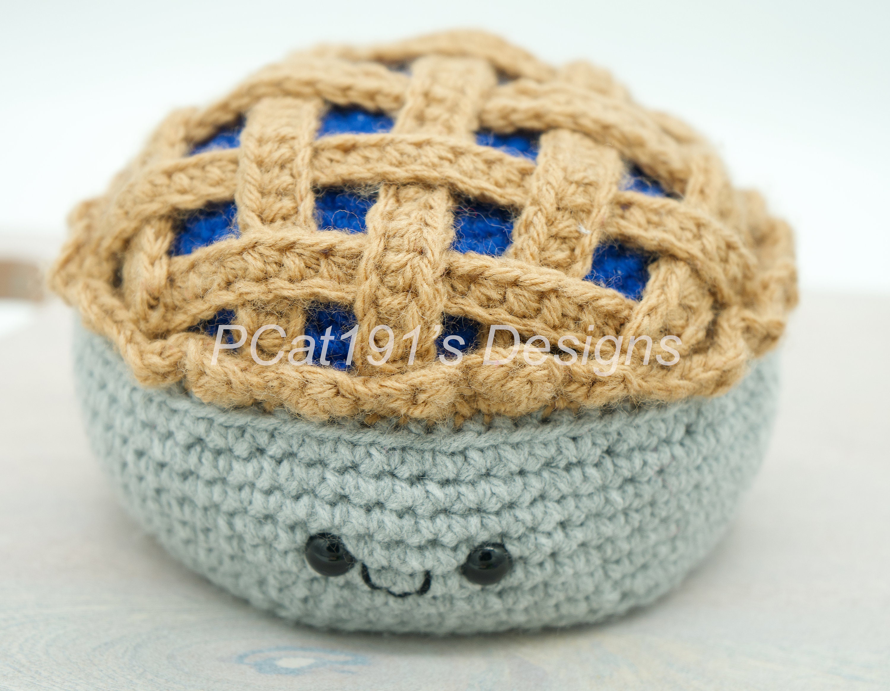 Crocheted Amigurumi Blueberry Pie Decoration - Etsy