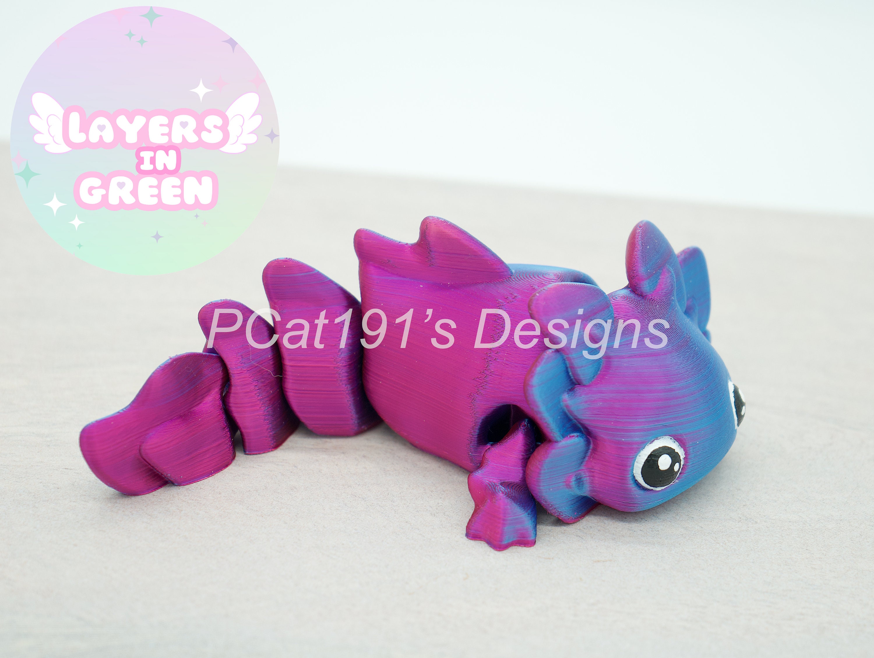 3D Printed Articulated Axolotl Tadpole Decoration - Etsy