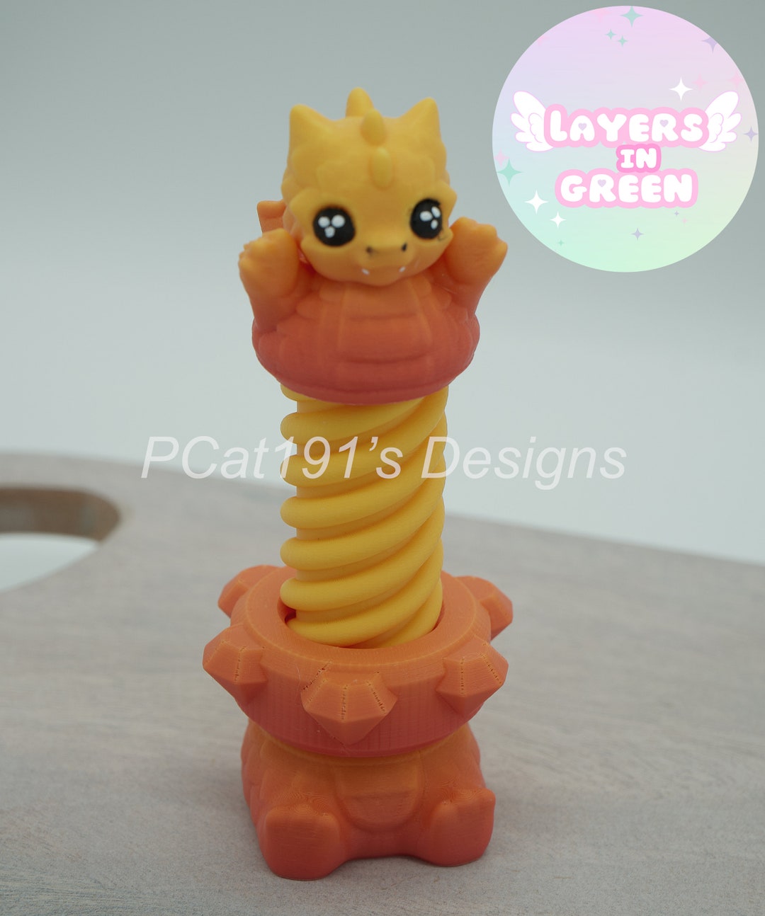 3D Printed Dragon Bolt Spinner Decoration - Etsy