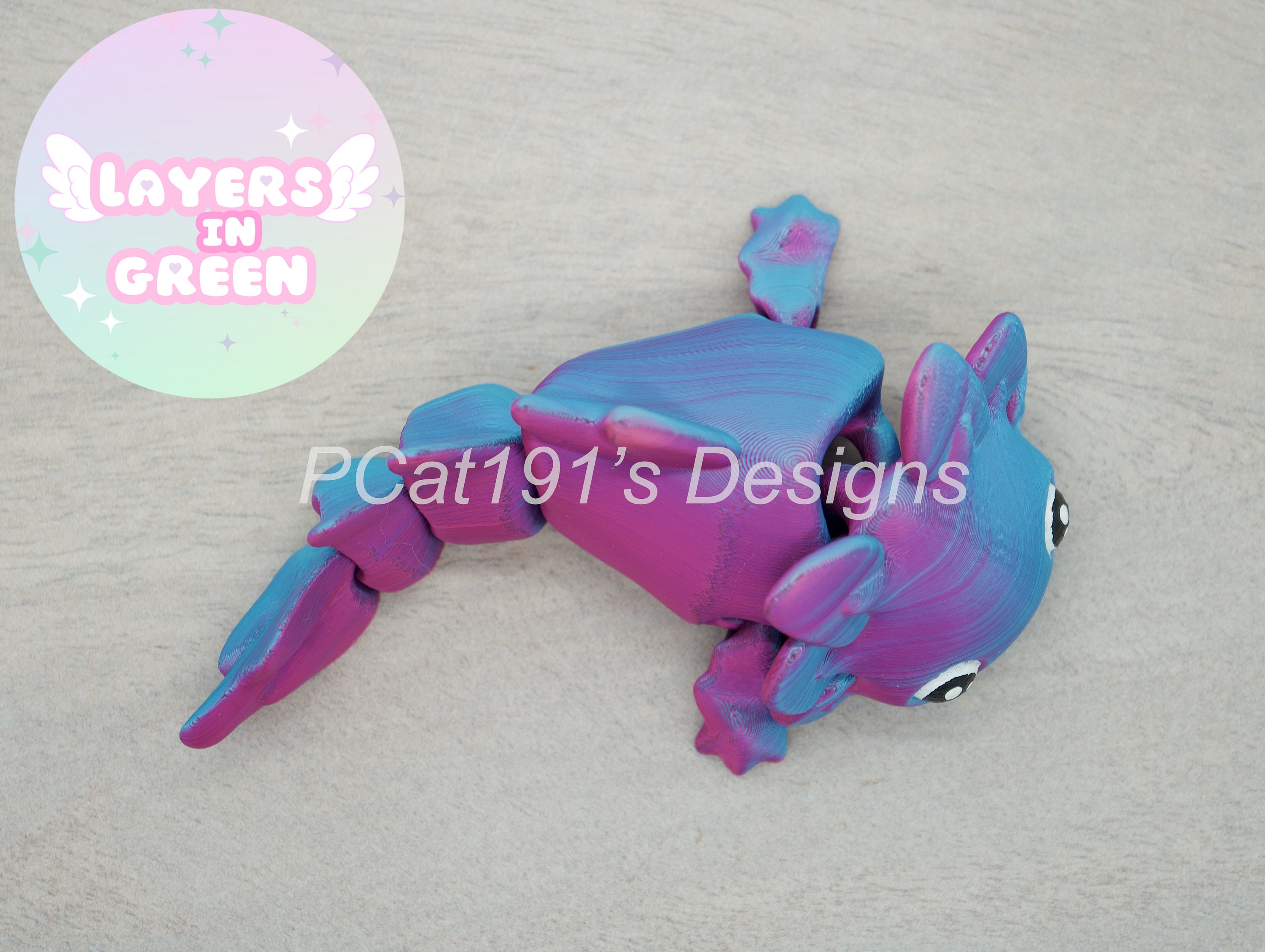 3D Printed Articulated Axolotl Tadpole Decoration - Etsy