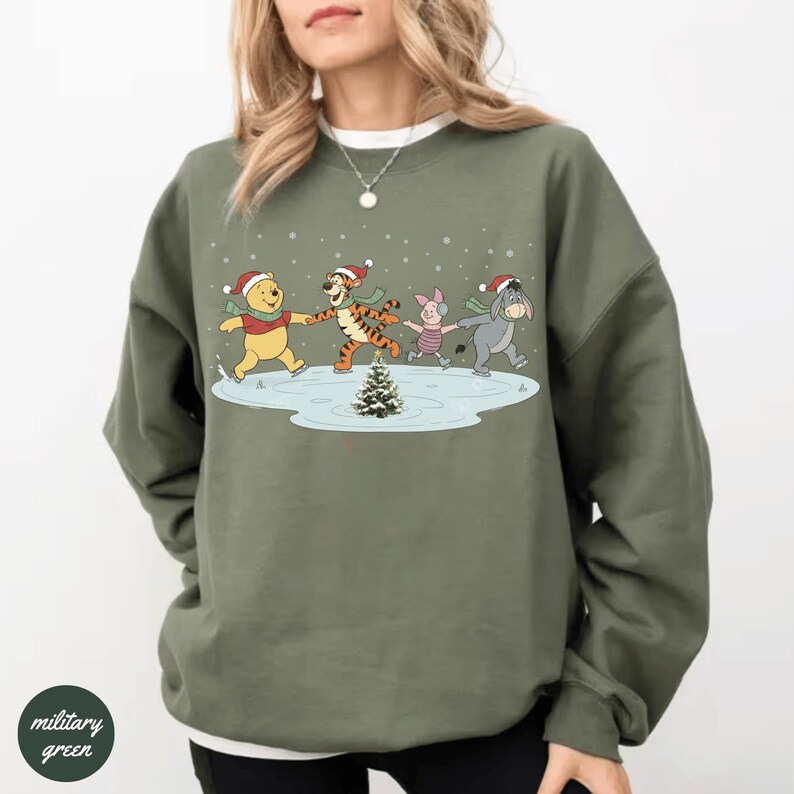 Winnie the Pooh Christmas Sweatshirt, Family Holiday Jumper - Etsy