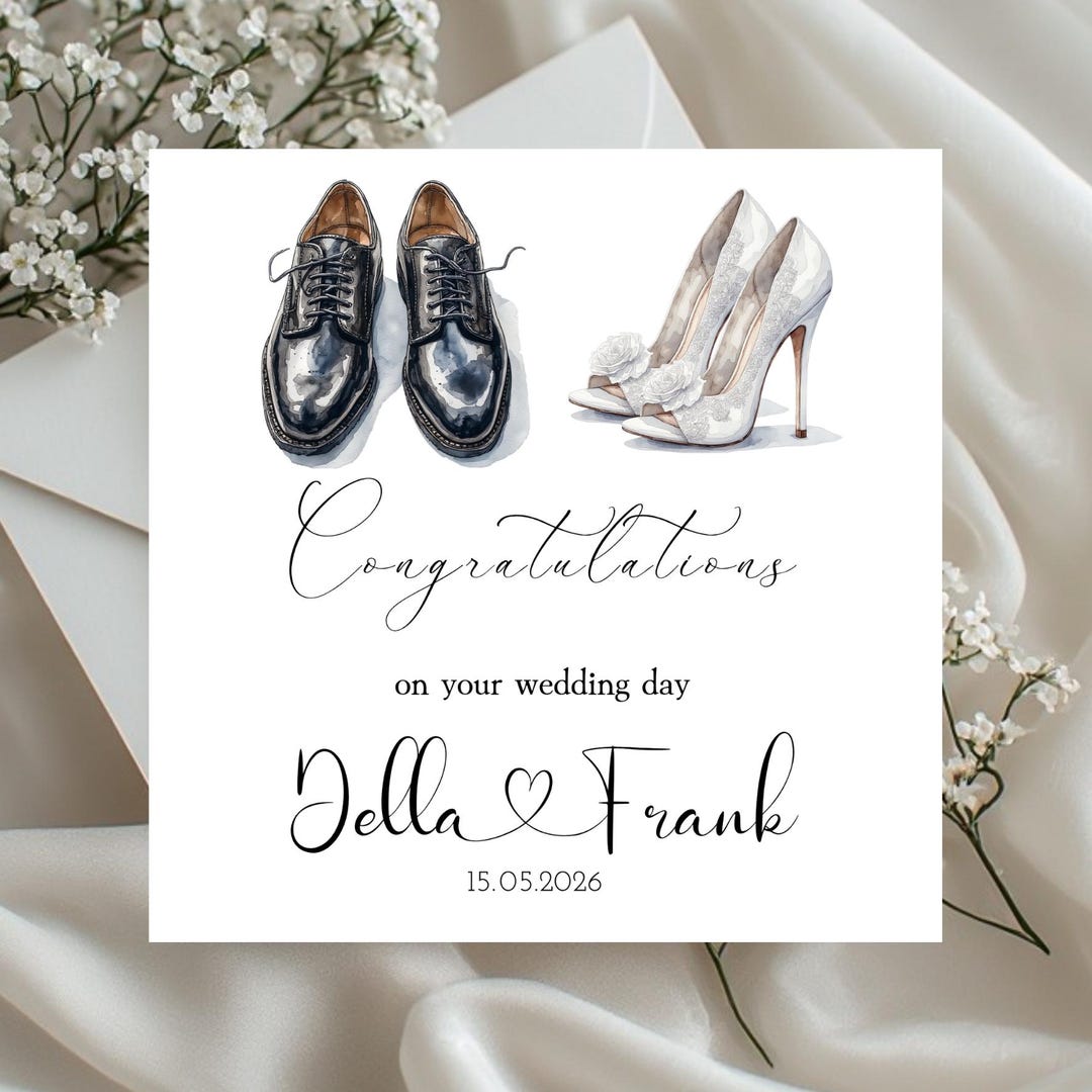 Wedding Congratulations Card, Luxury Custom Wedding Day Gift, Wedding ...