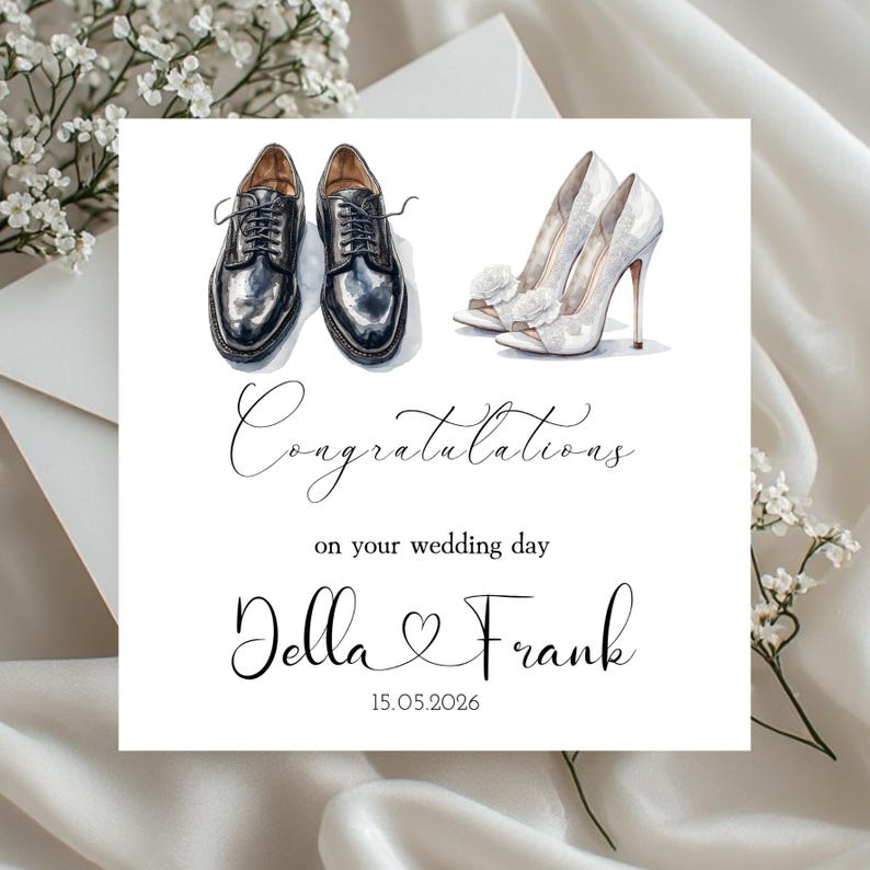 Wedding Congratulations Card, Luxury Custom Wedding Day Gift, Wedding ...