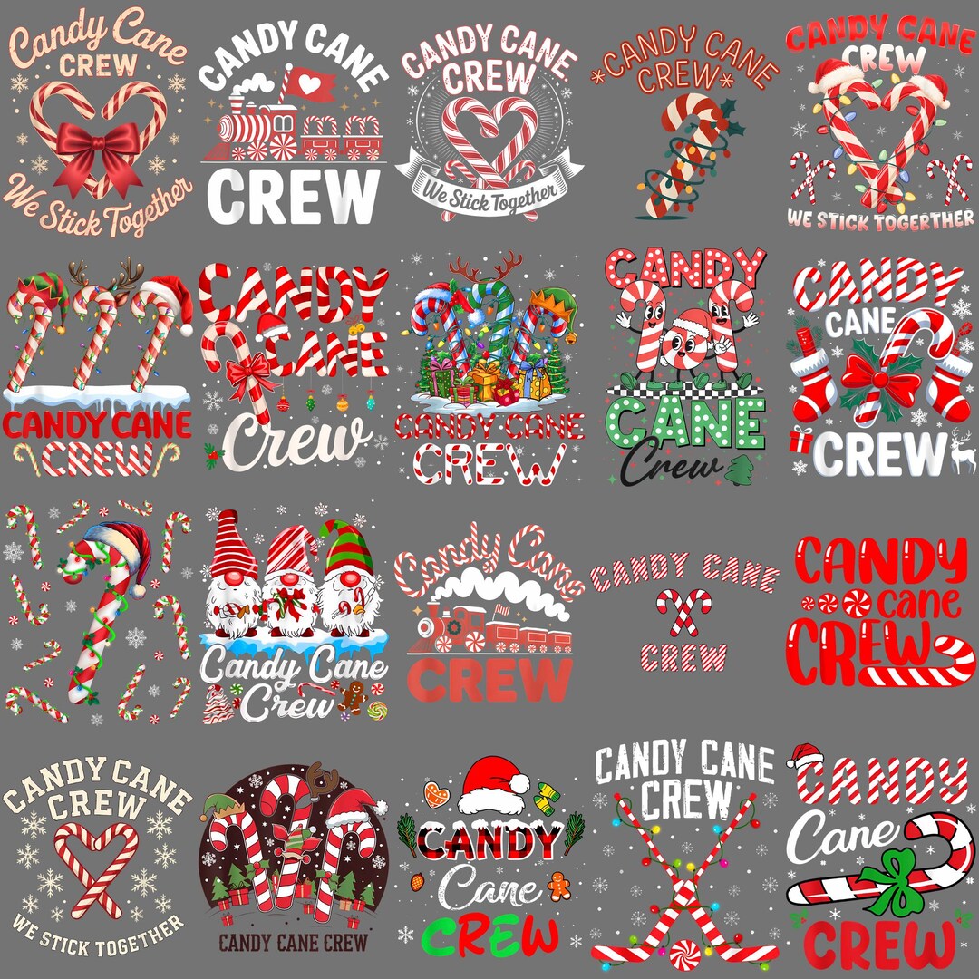 Christmas Candy Cane Crew PNG, Funny Holiday Love Candy Kids Boys Girls ...