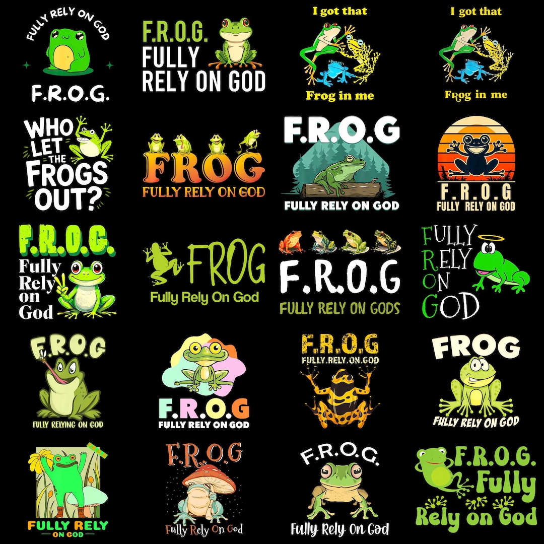 FROG Fully Rely on God PNG, Slay Cute Christian Faith Clipart, Digital ...
