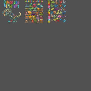 Kids Dinosaur Alphabet PNG, Funny Types of Dinosaurs Clipart ...