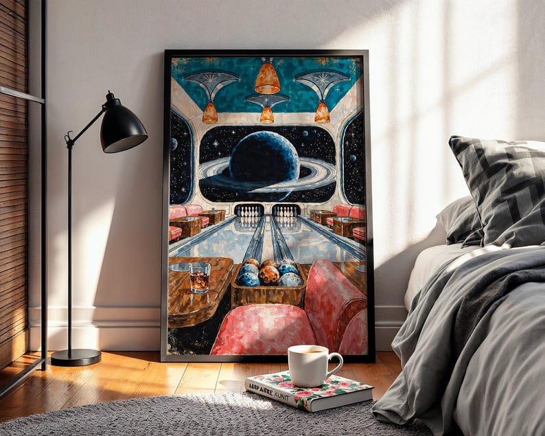 Atomic Age Googie Wall Art, Retro Sci-fi Game Room Decor - Etsy