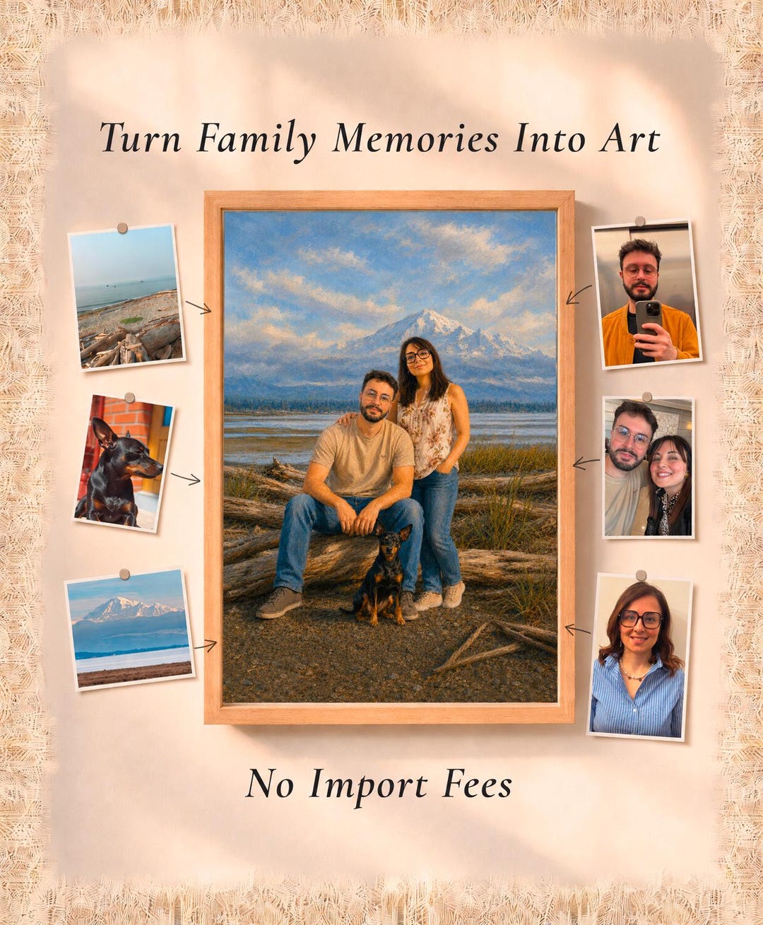 Custom Print Portrait From Photo, Family Oil Painting Style, Couple ...