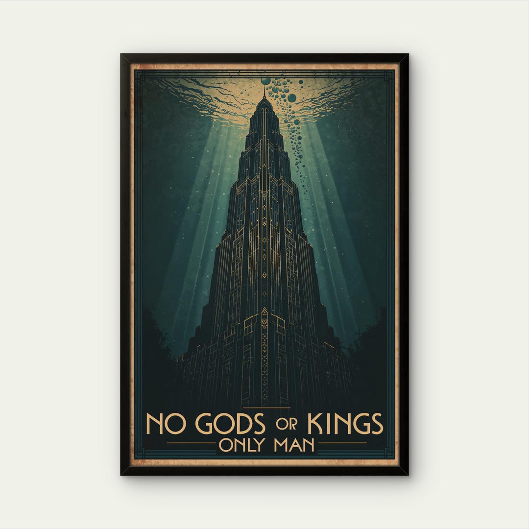 Bioshock Rapture Poster, Retro Art Deco Print, Video Game Travel Art ...