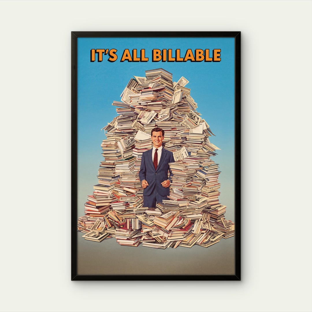 Funny Posters for Low Office. "it's All Billable" Art Print for Lawyers ...