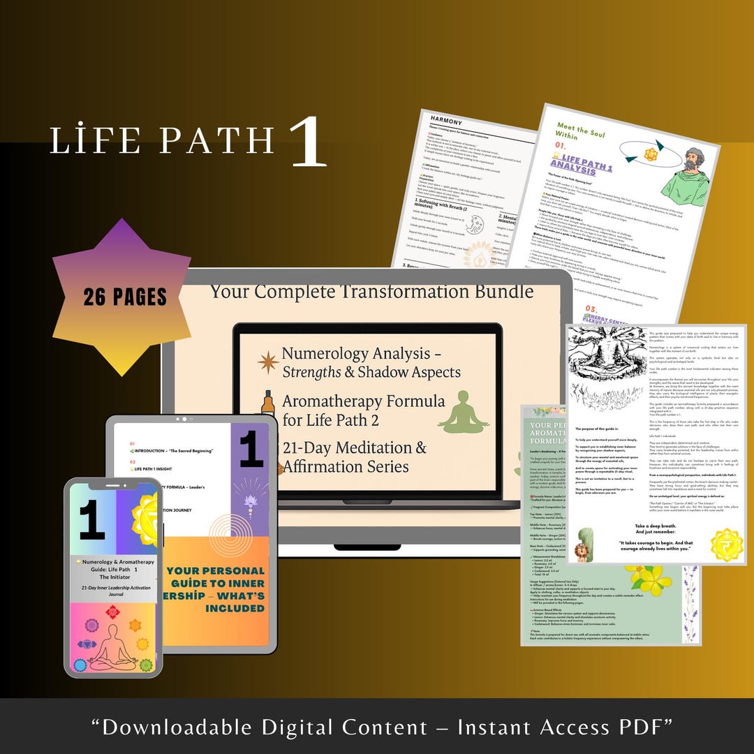 Numerology Analysis - Life Path 1 Digital Guide, Aromatherapy & 21-day ...