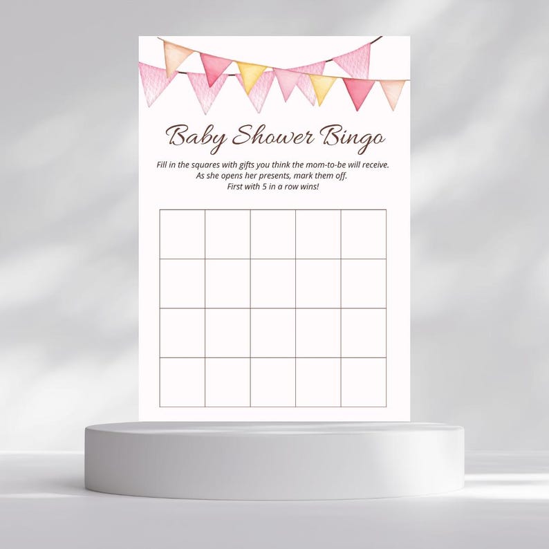 Baby Shower Bingo Card | Editable Canva Template | Printable Baby ...