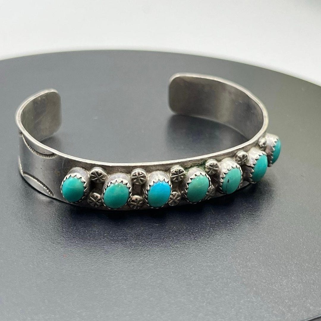 P. D. Coonsis Signed Sterling Vintage Zuni Native American Turquoise ...