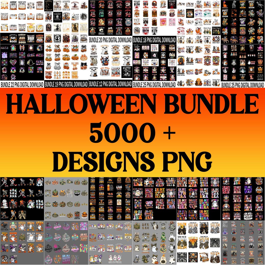 Halloween Clipart Mega Bundle – 5000+ Spooky Funny PNG Pack, Vintage ...