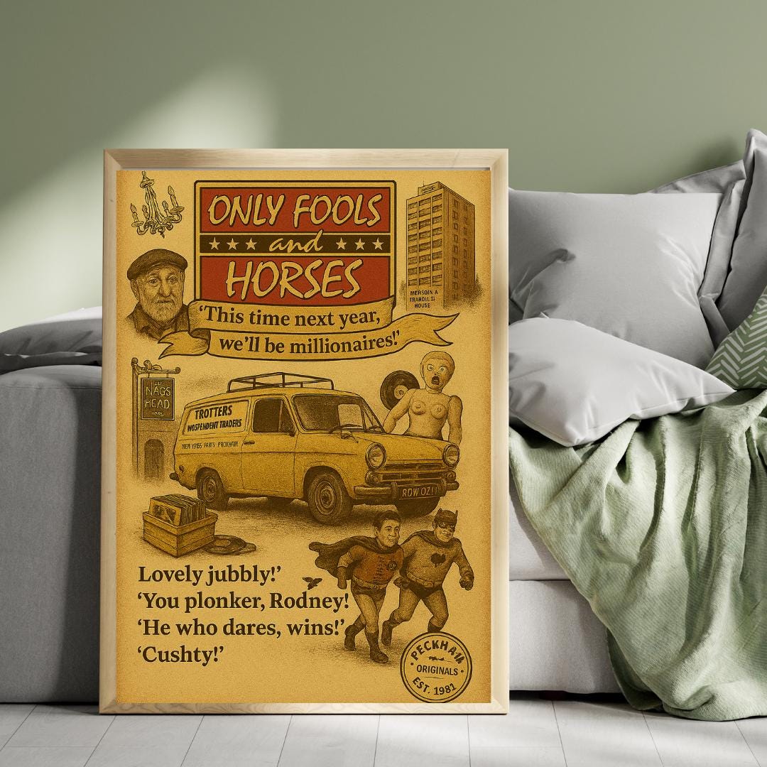 Vintage "only Fools and Horses" Poster – British Comedy Wall Art | Del ...