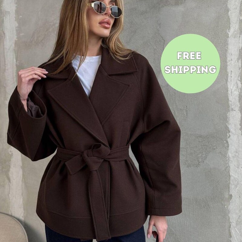 Wool Crop Trench Coat - Etsy