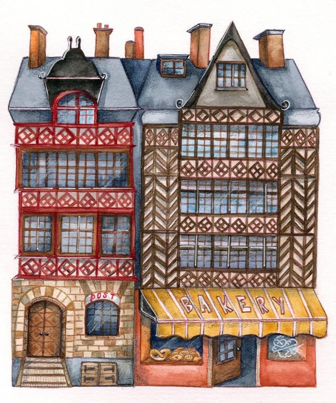 Original Wonky Houses Paintinghouse Painting Original - Etsy