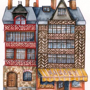 Original Wonky Houses Painting,house Painting , Original Watercolor ...