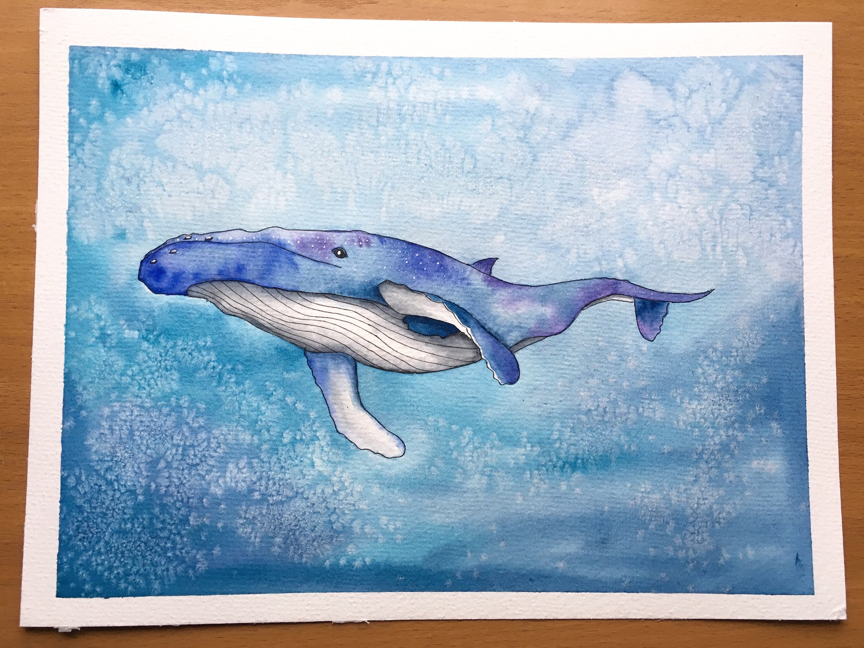 Pintura original de ballenas, pintura de ballenas, dibujo original de ...