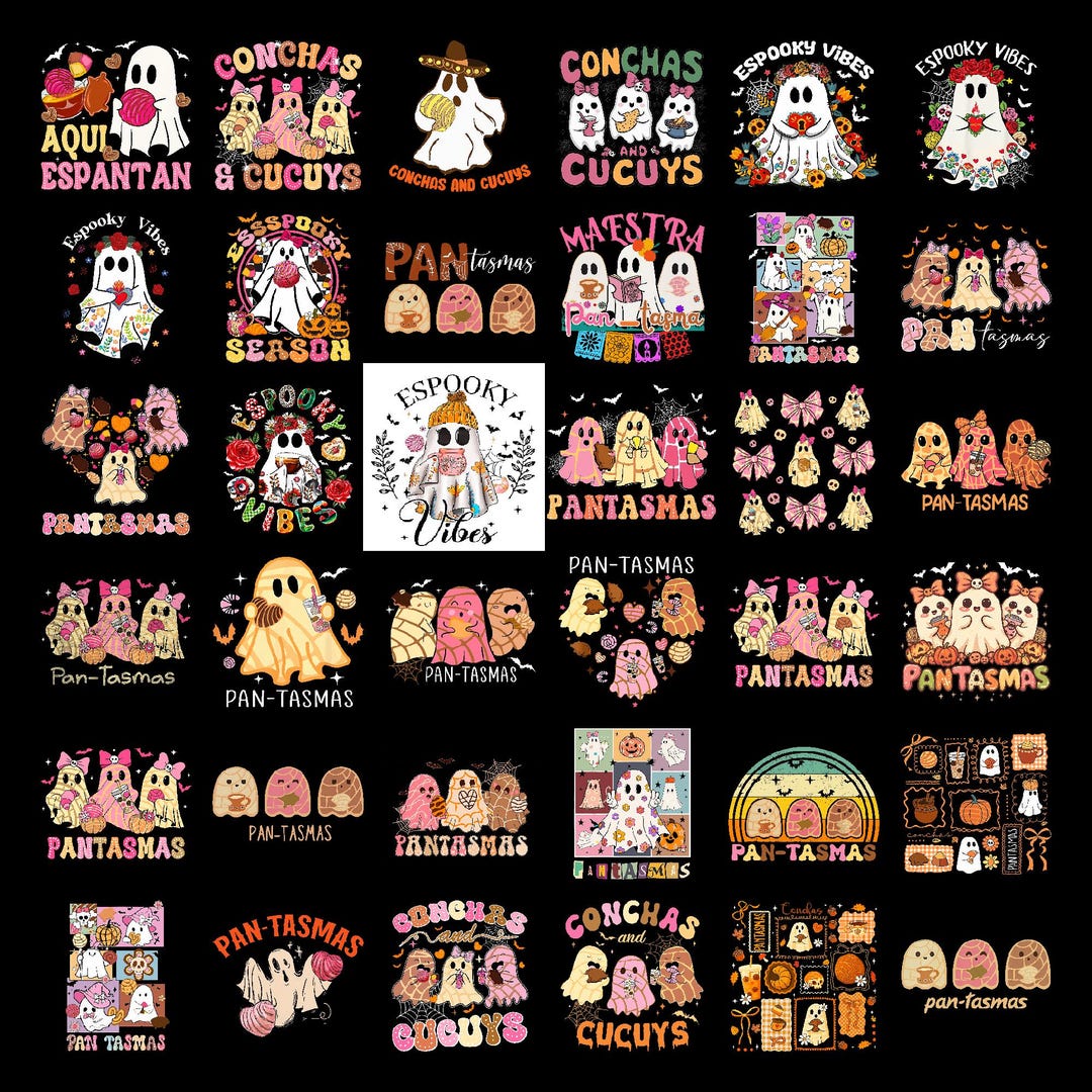 Spooky Conchas PNG Bundle: Halloween Ghost Clipart (digital Download ...