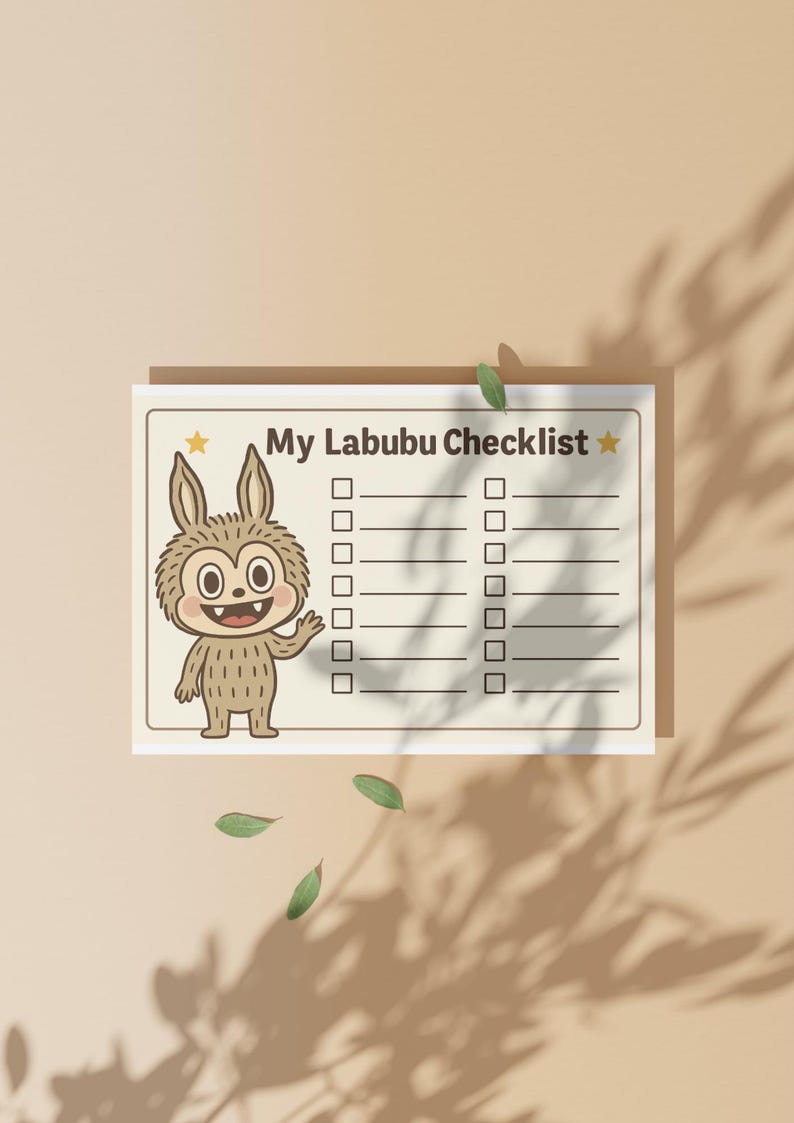 Printable Kids Checklist | Labubu Daily Routine Chart | Digital Chore ...