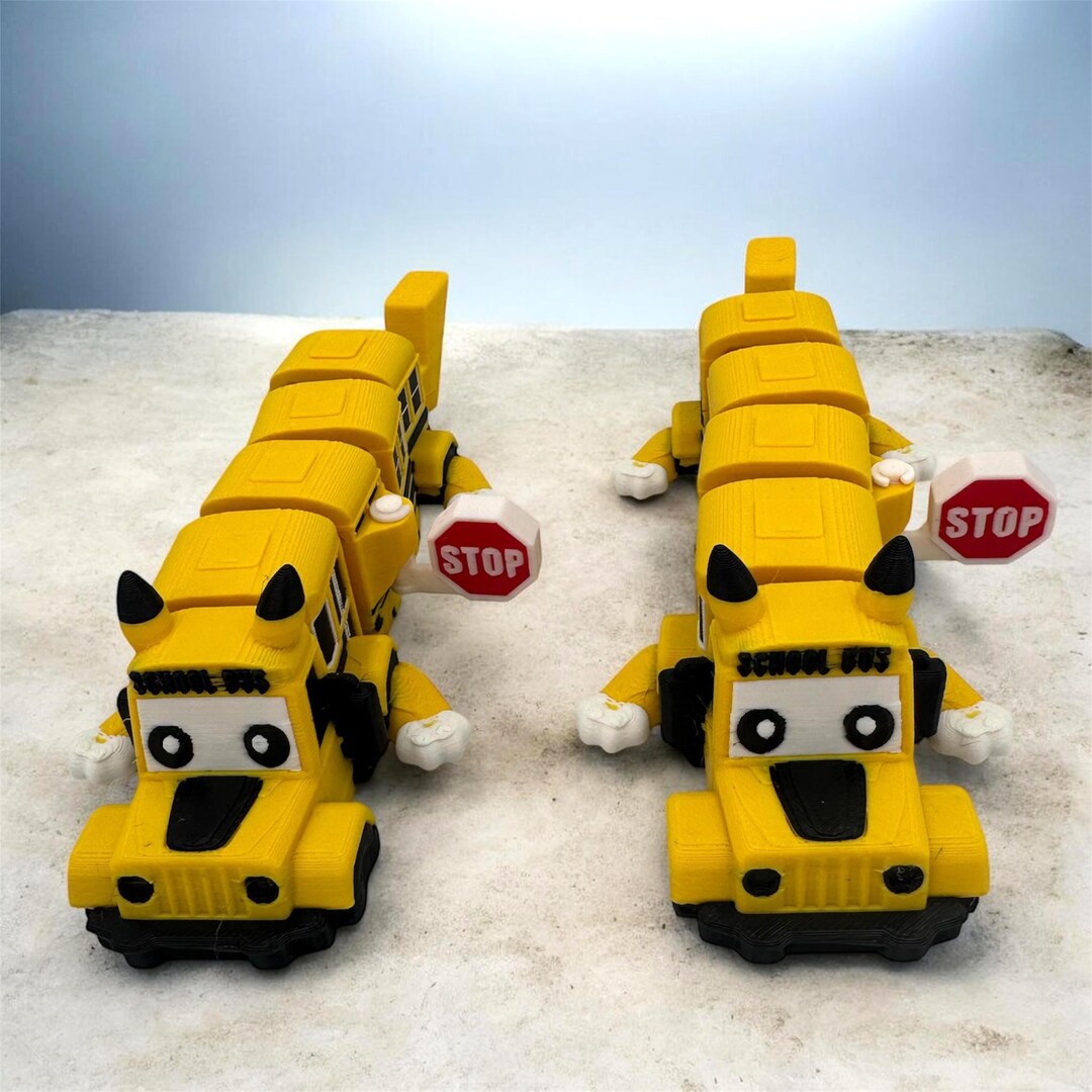 3D Printed School Bus Mini Dragon | Articulated Fidget Toy - Etsy