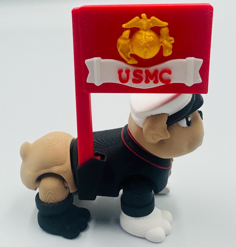 Articulated USMC Bulldog Figurine | Marine Corps Mascot Collectible ...