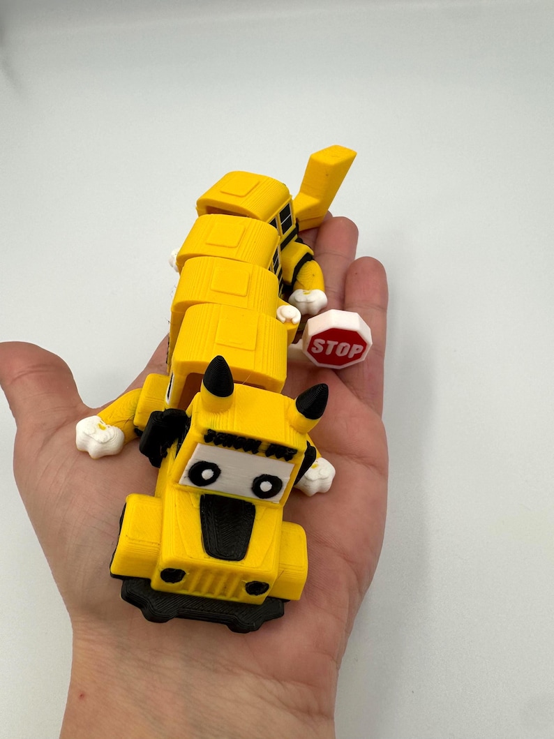 3D Printed School Bus Mini Dragon | Articulated Fidget Toy - Etsy