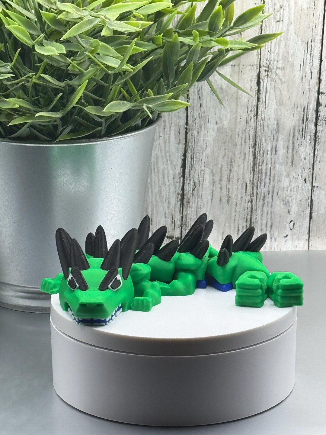Green Smash Dragon | 3D Printed Articulated Figurine | Flexible Dragon ...