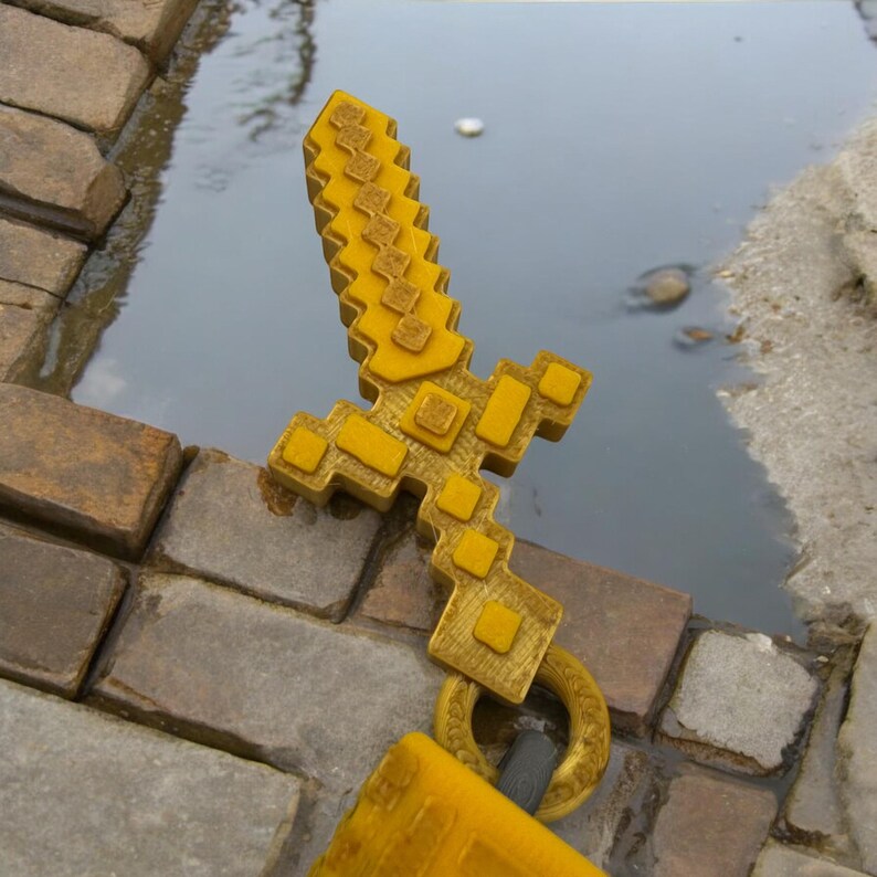 3D Printed Golden Pixel Dragon | Articulated Fidget Toy | Blocky Gamer ...