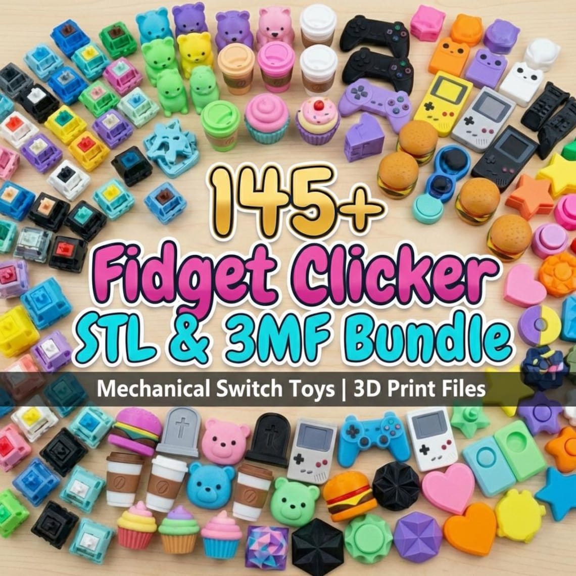 145+ Fidget Clicker STL 3D Print Bundle | Mechanical Switch Toys ...