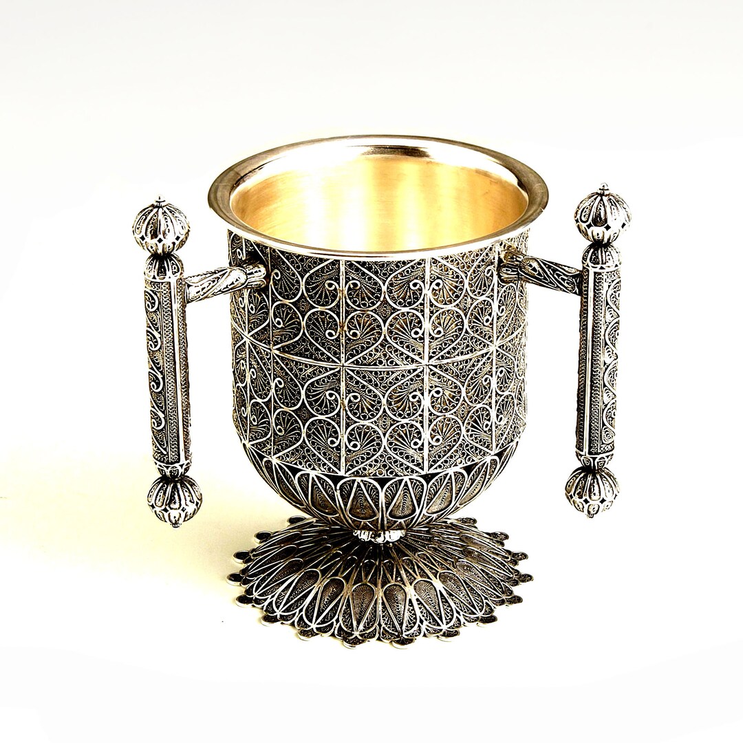 925 Sterling Silver, Hand Washing Cup jewish Ritual, Netilat Yadayim ...
