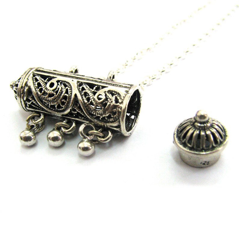 Chandelier Amulet Case and Necklace 925 Sterling Silver | Etsy